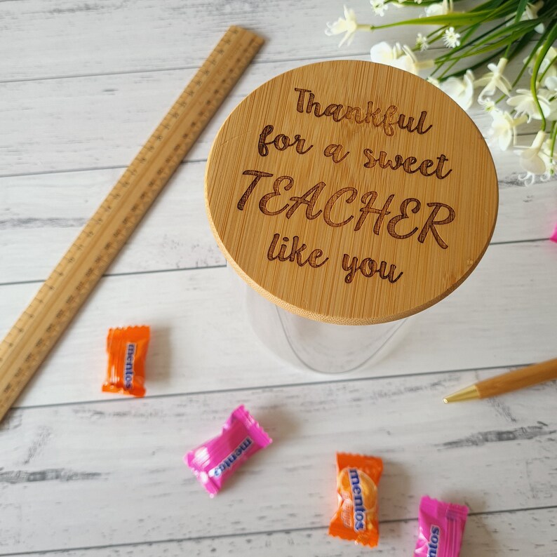 Teacher Jar Appreciation Gift Personalised Thank You Teacher Gift Jars ...