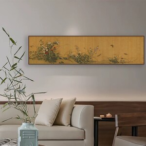 Long Scroll of Chinese Botanic Wall Art, Art Print, Five Dynasties ...