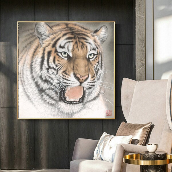 Tiger Silk Painting - Etsy