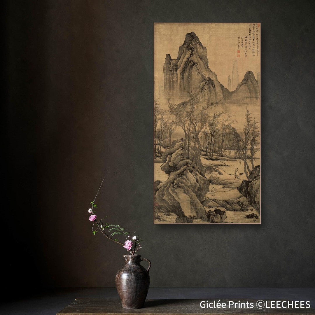 Chinese Ancient Landscape Painting, Large Size Vertical East Asian ...