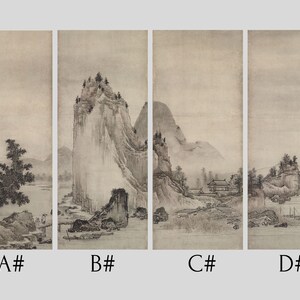 Japanese Mountain Landscape Painting, Giclee Art Print, Minimal East ...