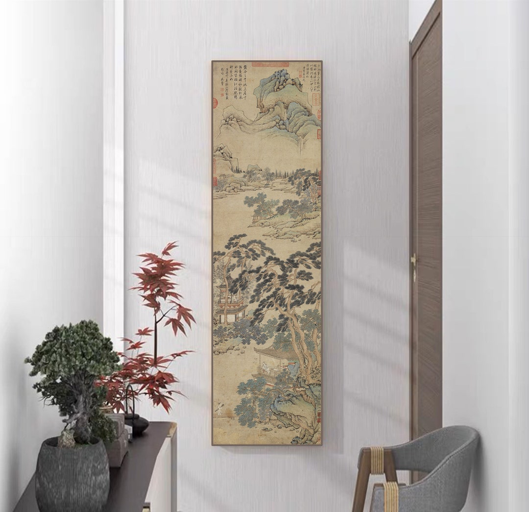 Bamboo Pavilion Dwell in Pine Mountain, Qiu Ying, Oriental Style Quaint ...