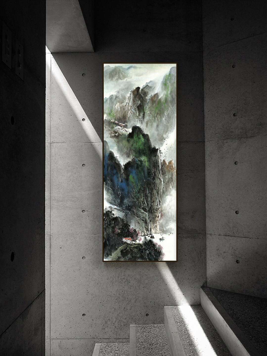 Ink Mountain Painting, Pocai Mountain Landscape Art, Abstract ...