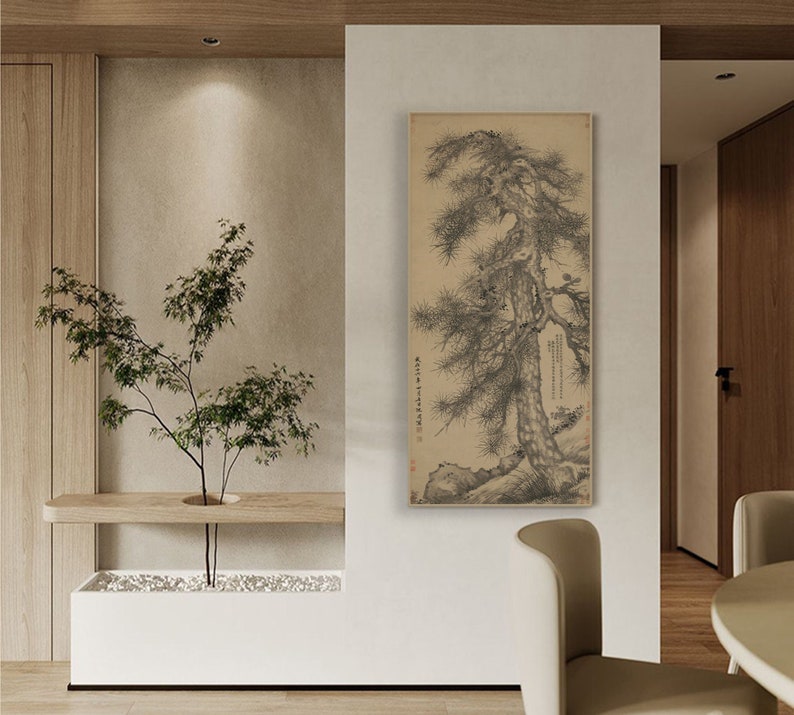 Chinese Antique Pine Tree Painting Ancient Painting Silk - Etsy