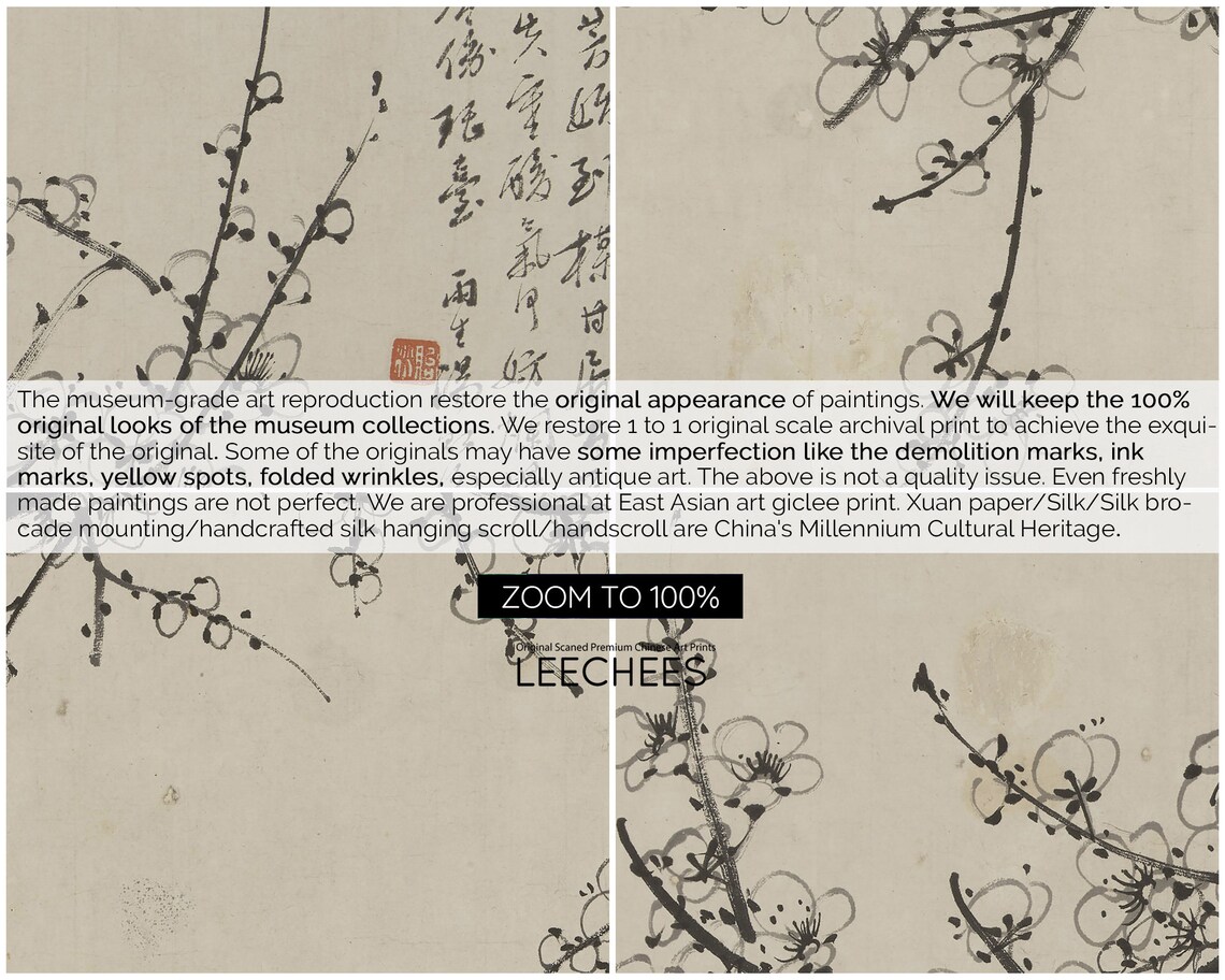 Plum Blossoms in Full Bloom, Chinese Antique Plum Brush Painting ...