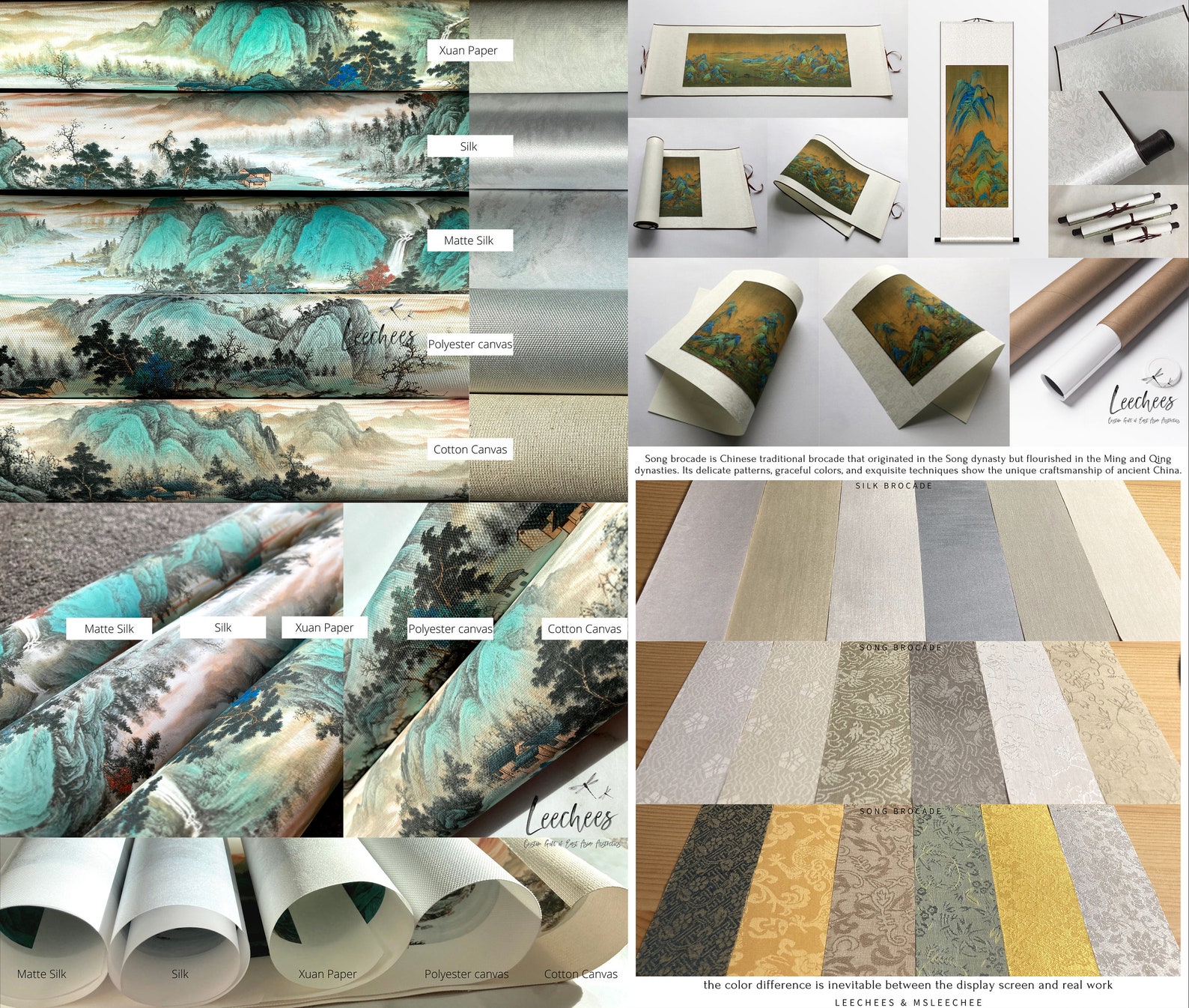 Vertical Narrow Chinese Screen Hanging Scroll, Giclee Silk Print ...