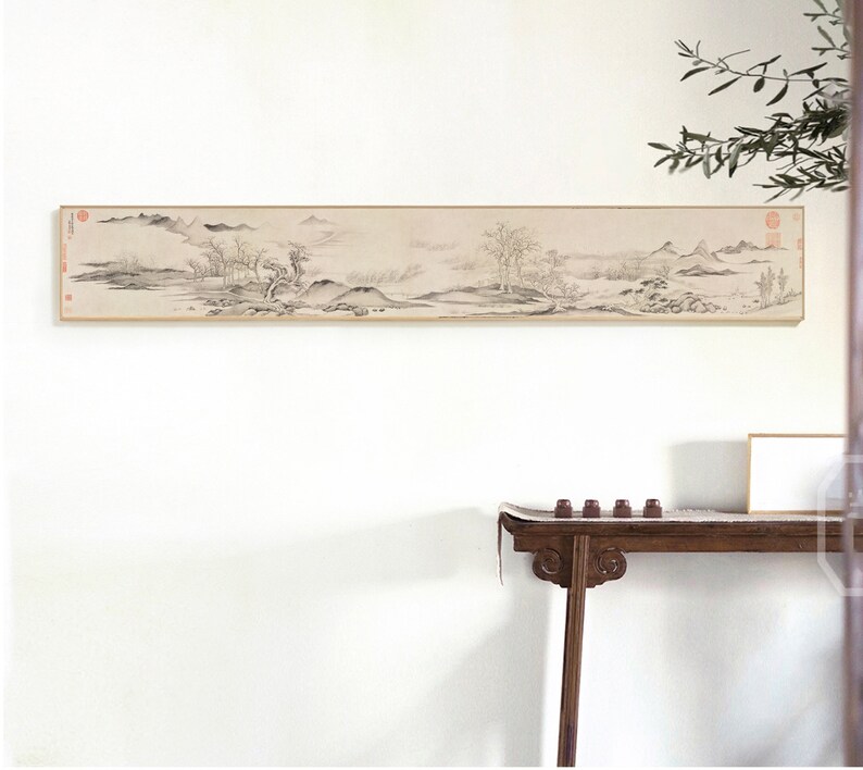 Water Village, Ming Dynasty Antique Shan Shui Painting Replica ...