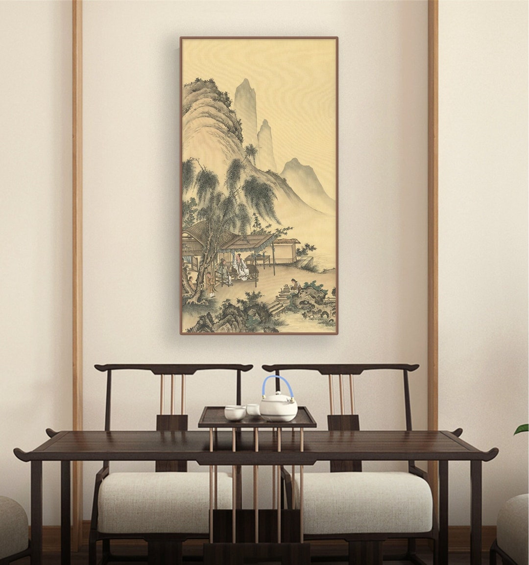 Chinese Literati Landscape Painting, Vintage Shan Shui Art, Handmade ...
