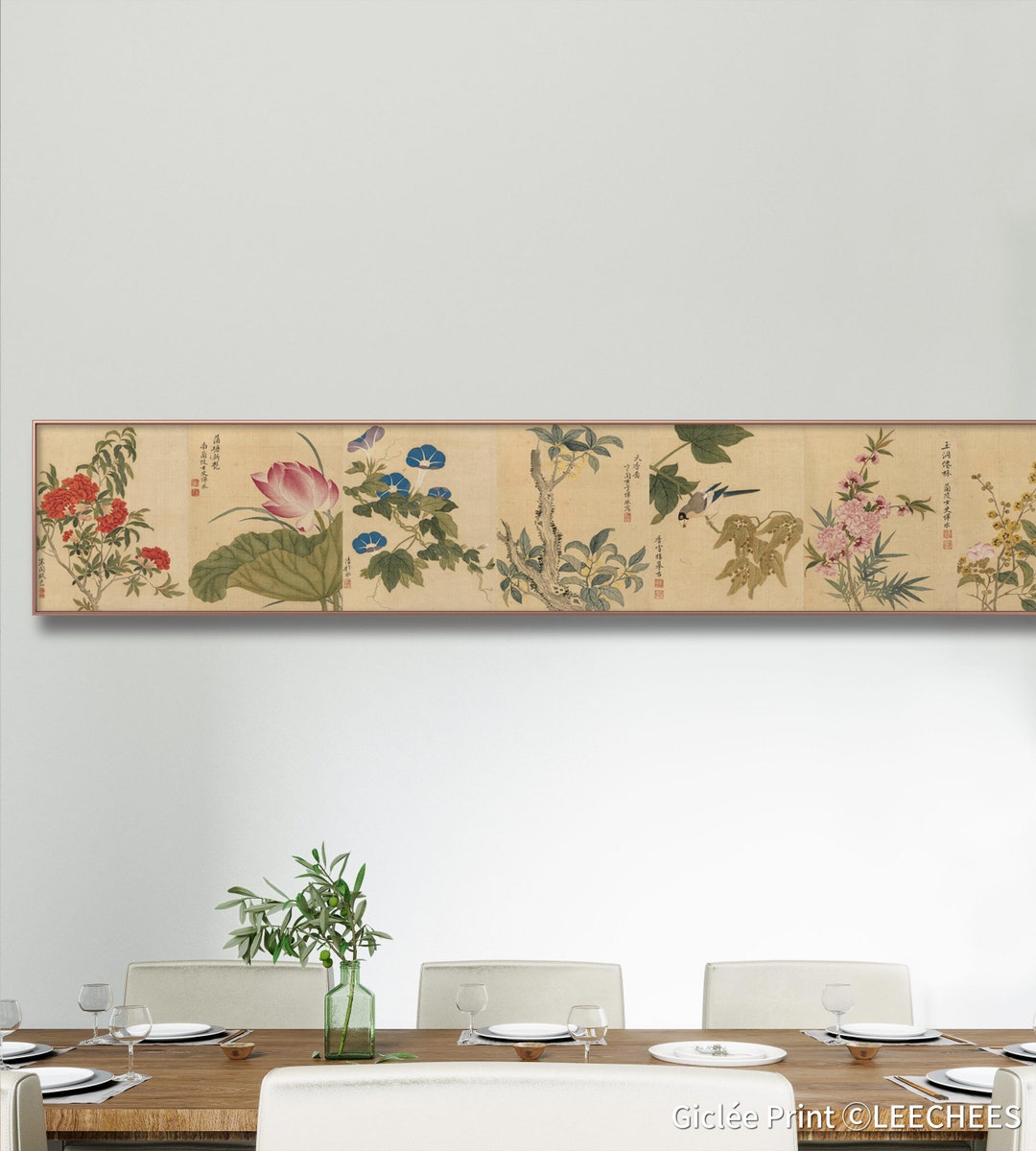 Multiple Flowers Combination Art Print, East Asian Four Seasonal ...