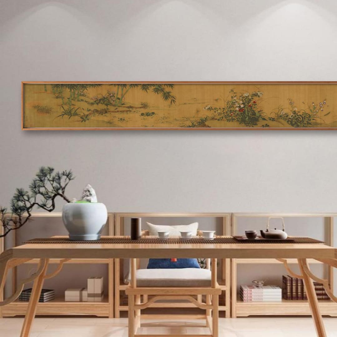 Five Dynasties, Huang Quan, Long Scroll of Bamboo Grass and Insect Art ...