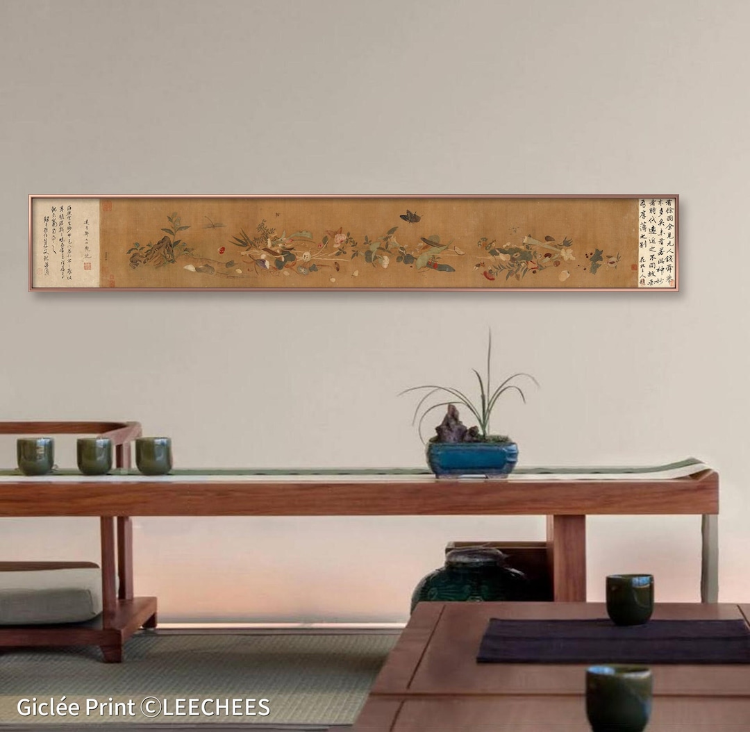 Long Scroll of Botanic Painting, Chinese Antique Meticulous Painting ...