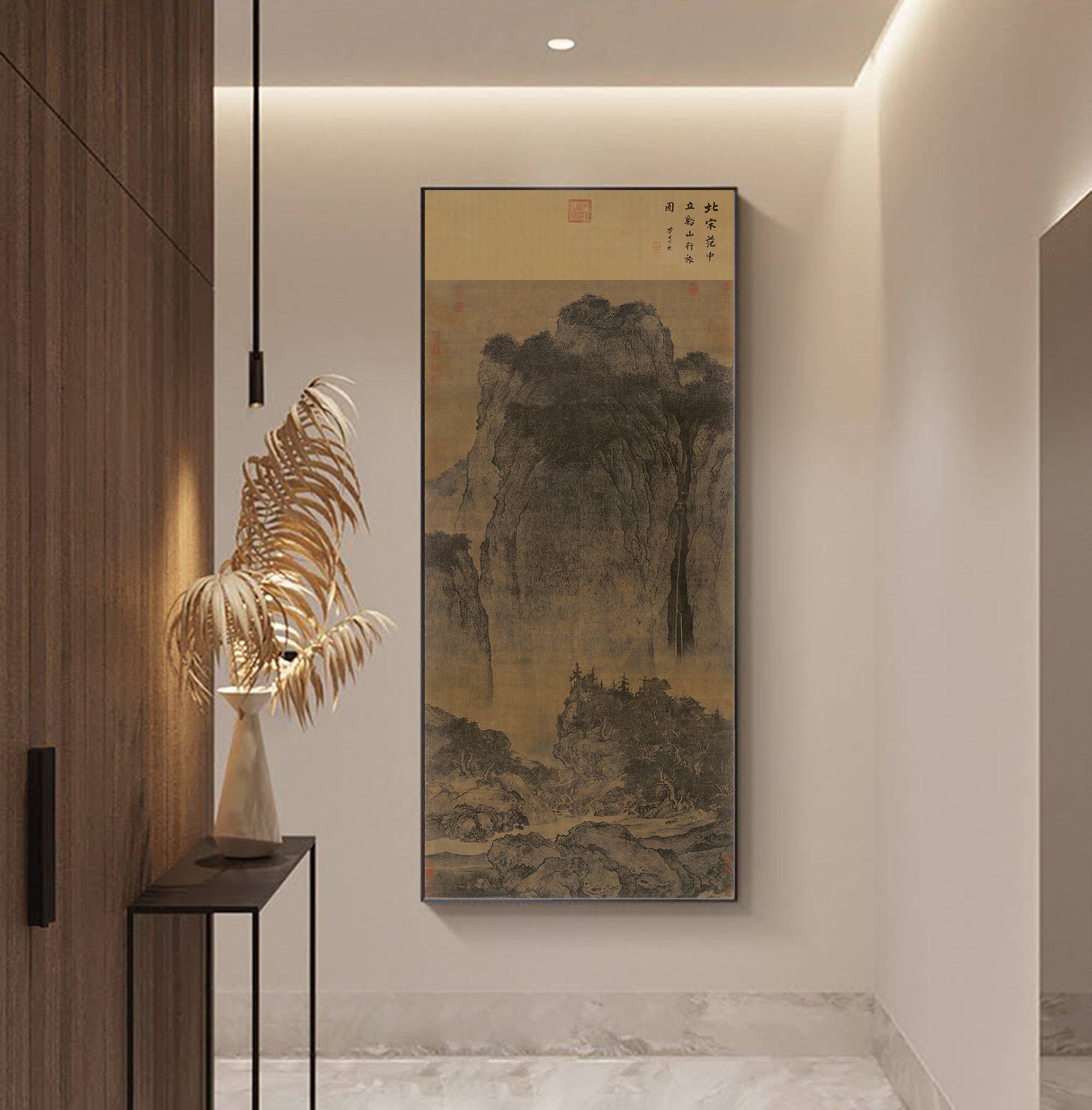 Travelers Among Mountains and Streams by Fan Kuan, (谿山行旅圖 范宽), Song ...