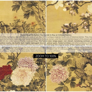 Chinese Antique Botanic Painting, Peony, Magnolia Chinese Garden, Fine ...