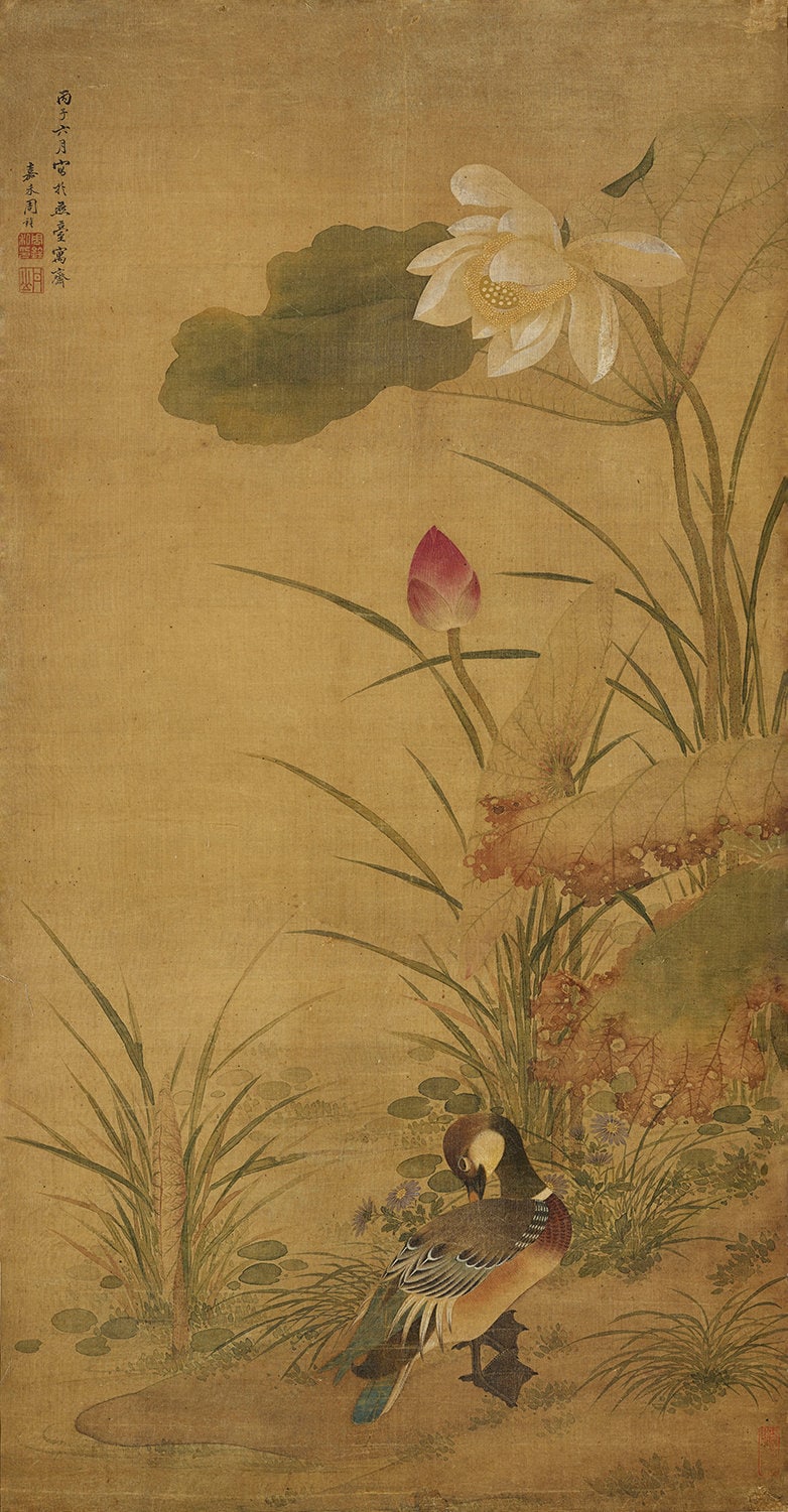 Lotus and Wild Duck, by Zhou Quan, Retro Style Lotus Art, Chinese ...