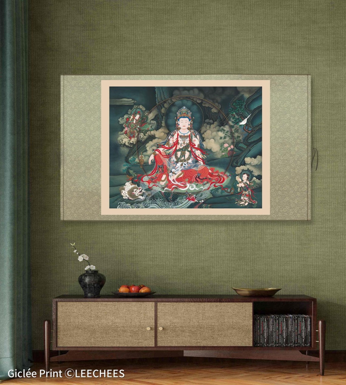 Art Replica of Fahai Temple Mural - Water Moon Avalokiteshvara Mural ...