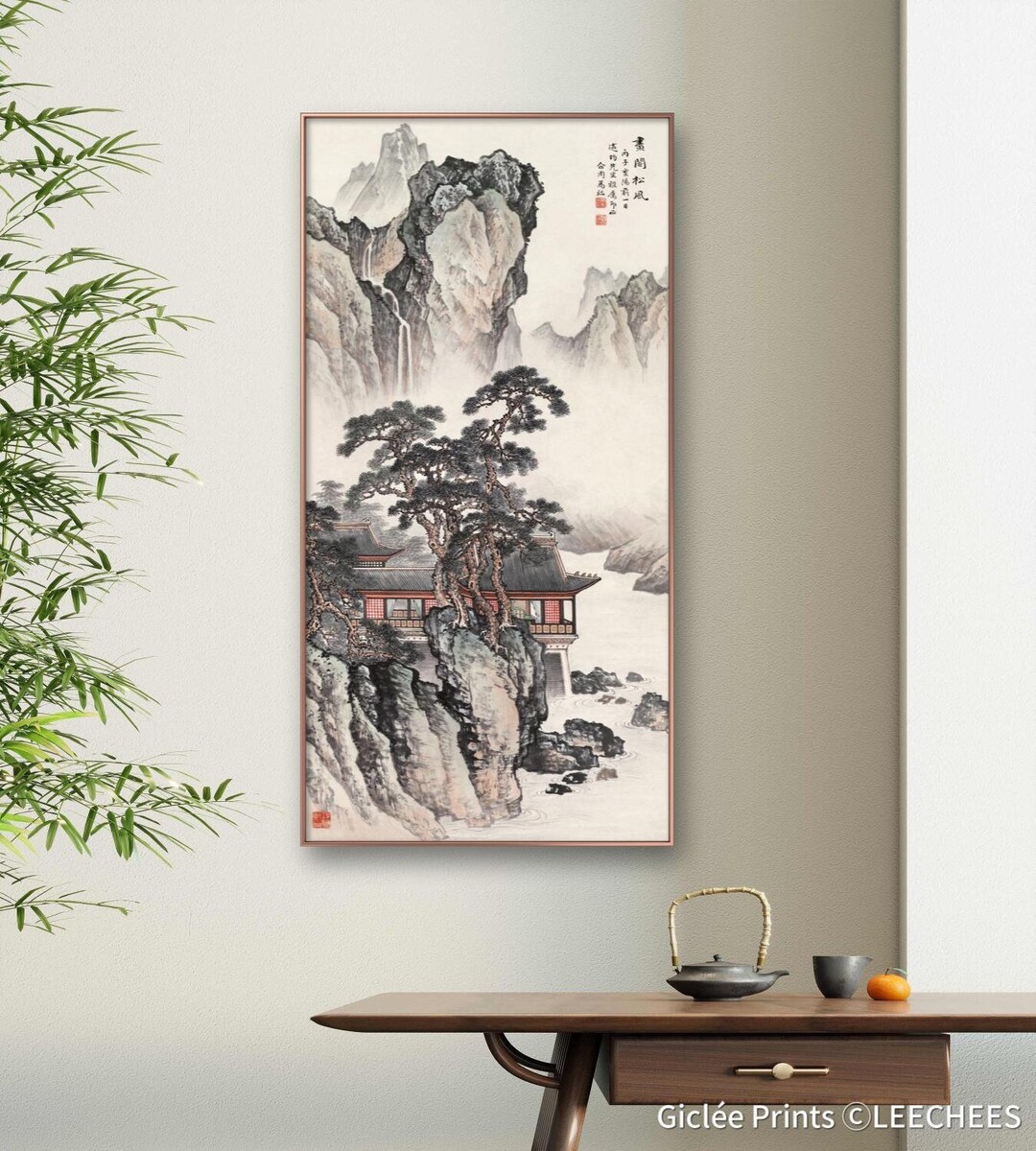 Pavilion Palace Hidden in Pine Mountains, Lofty Shan Shui Art Giclee ...