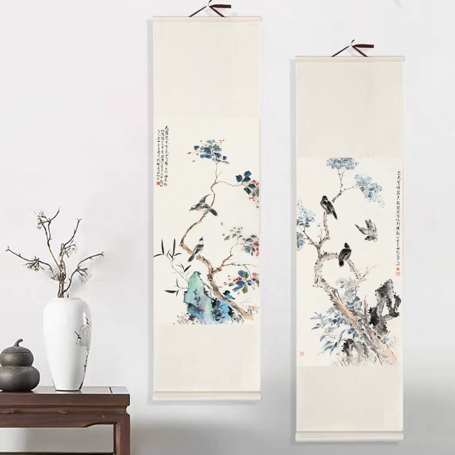 Chinese Bird-and-flower Painting High Quality Print, Boneless Flowers ...
