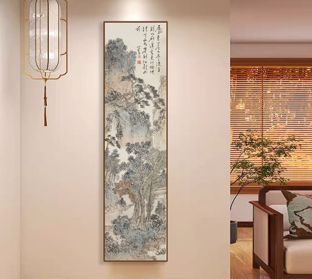 Chinese Ancient Landscape Painting Replica, Silk Print, Handcrafted ...