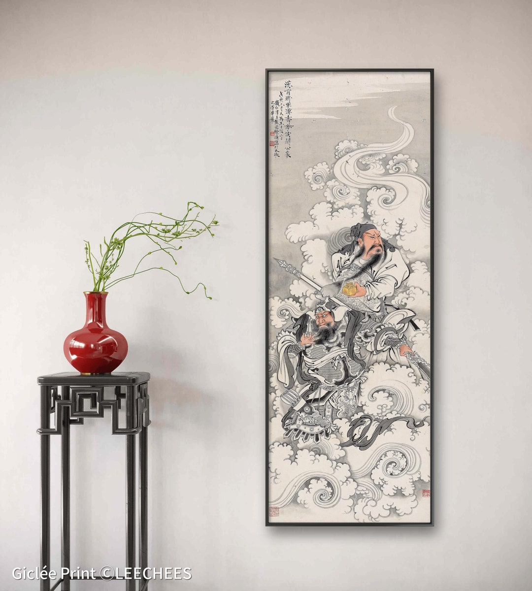 The Chinese Traditional Meticulous Portrait Painting of Guan Yu/lord ...