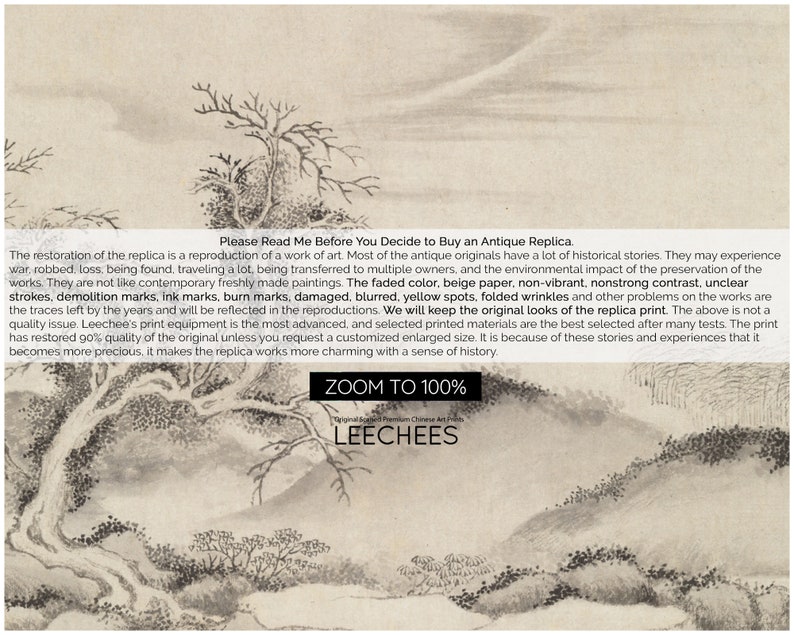 Water Village, Ming Dynasty Antique Shan Shui Painting Replica ...