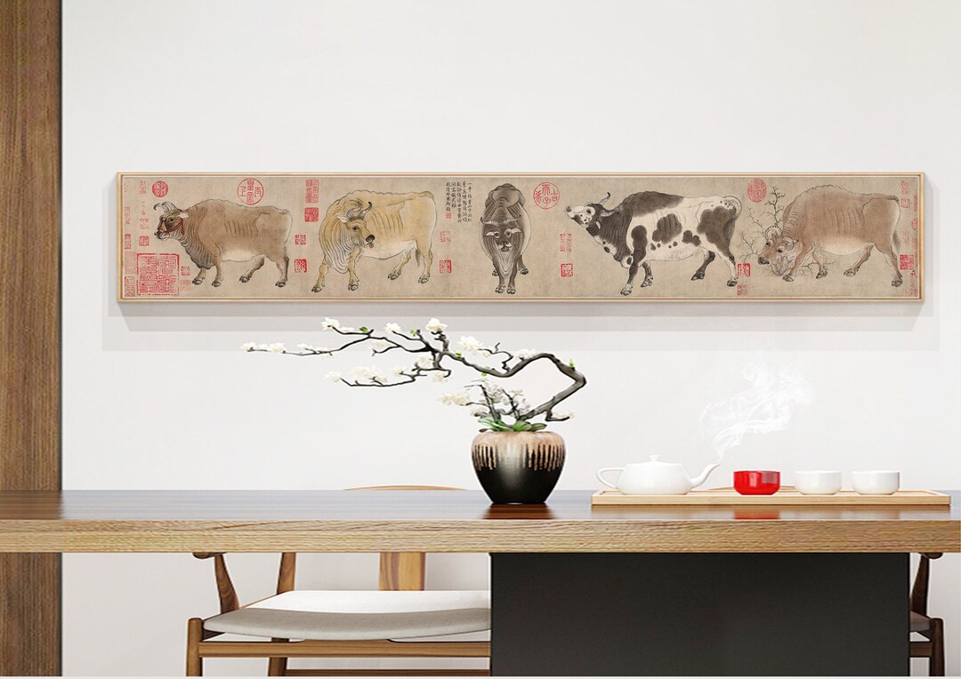 Extra Long Horizontal Five Oxen, Han Huang, Tang Dynasty, 五牛圖 唐代 韩滉 ...