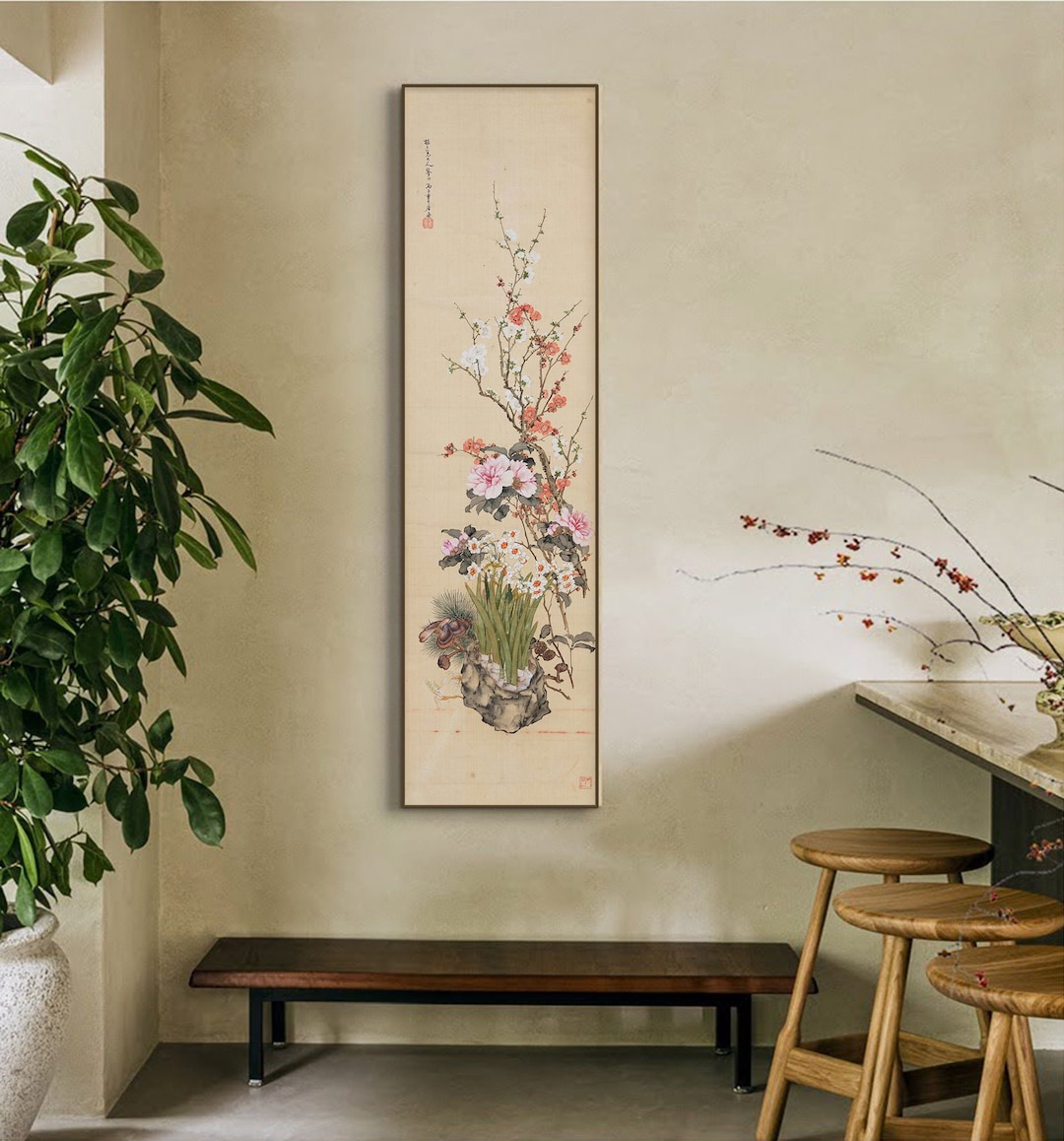 Chinese Traditional Boneless Flowers Art, Handcrafted Silk Hanging ...