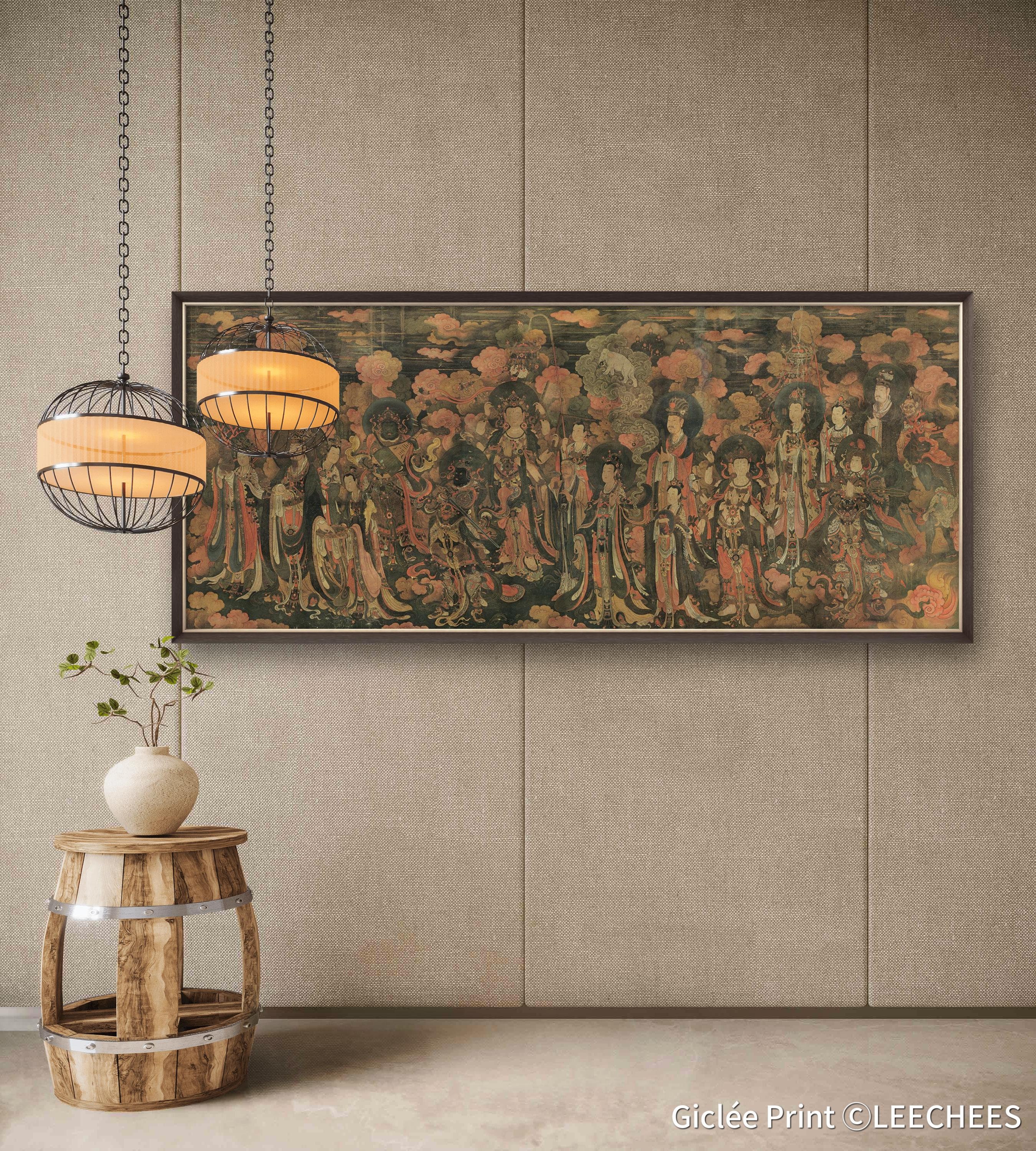 Mural of the Eastern Paradise of the Emperor of Heaven, Mingfa Hai ...