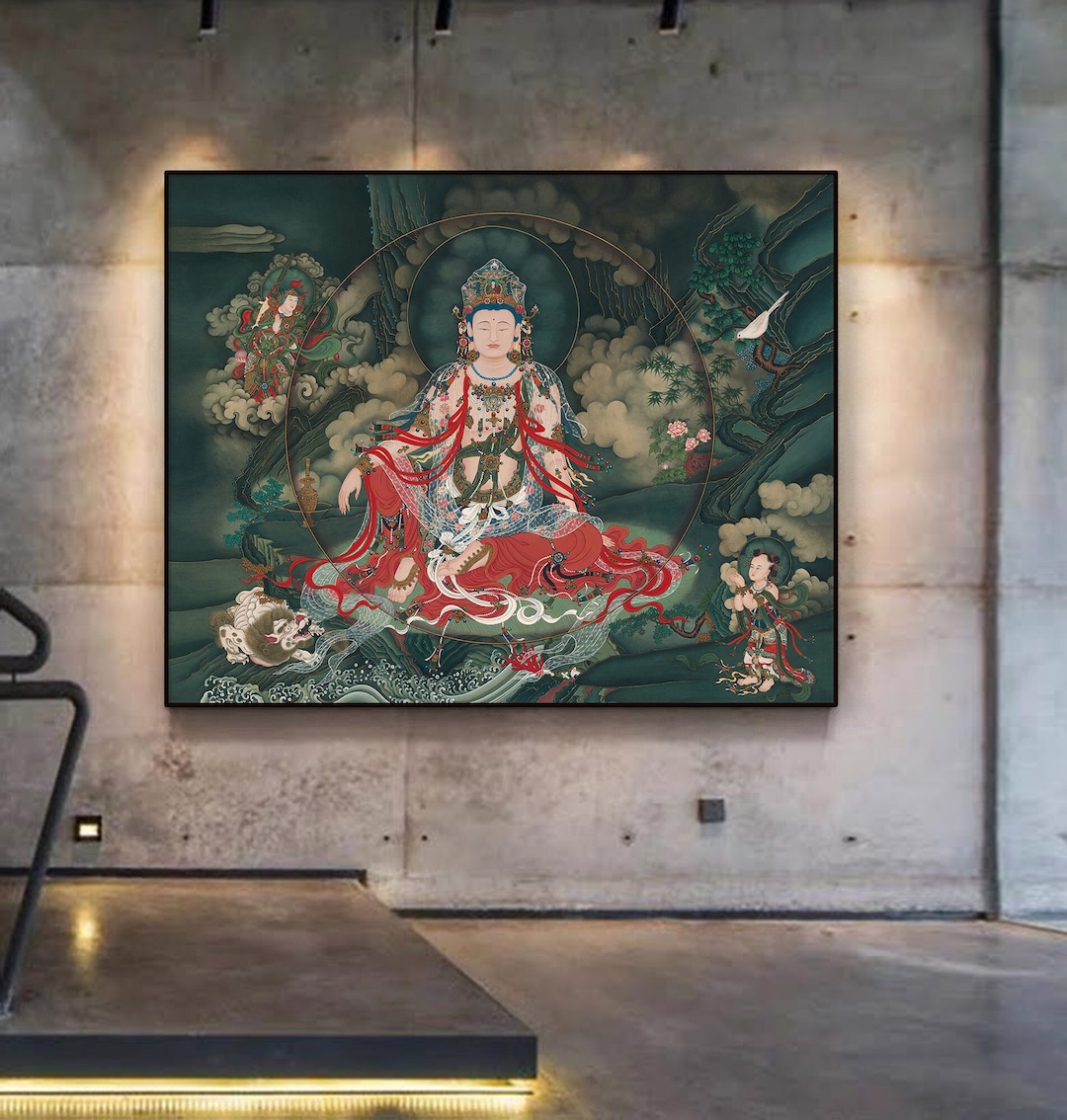 Art Replica of Fahai Temple Mural - Water Moon Avalokiteshvara Mural ...