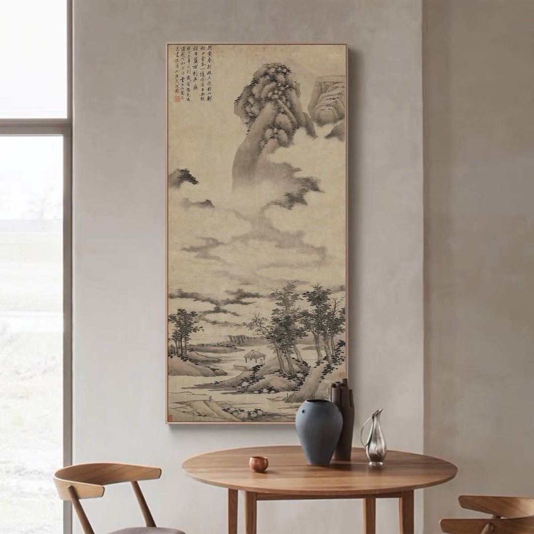 Cloudy Mountain Art, Shen Zhou, Ming Dynasty, Ancient Chinese Landscape ...