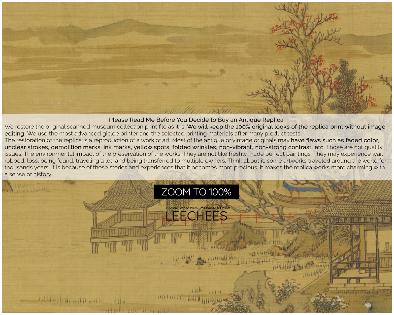Chinese Qing Dynasty Antique Landscape Art Replica, Long Scroll of ...