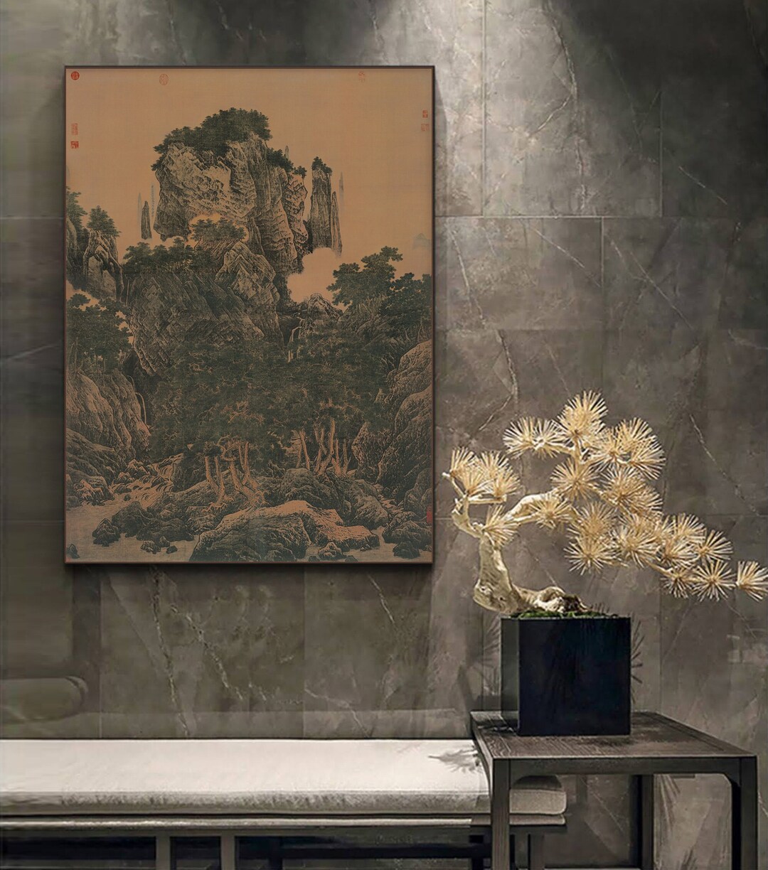 Wind in Pines Among a Myriad Valleys by Li Tang (萬壑松風圖 李唐), Vertical ...