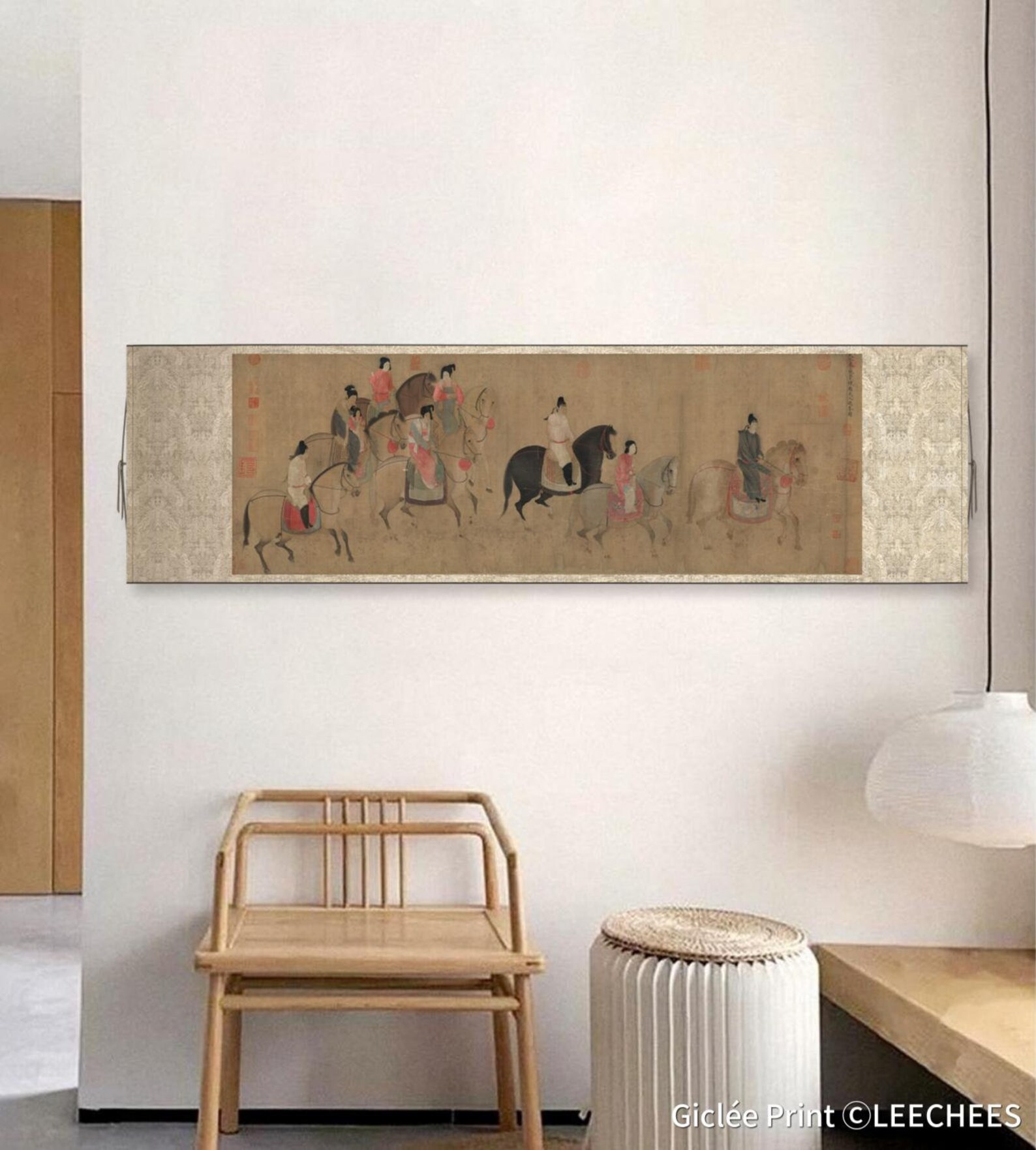 Lady Guoguo’s Spring Outing, Silk Print, 虢國夫人游春圖卷 by Zhang Xuan 907 ...