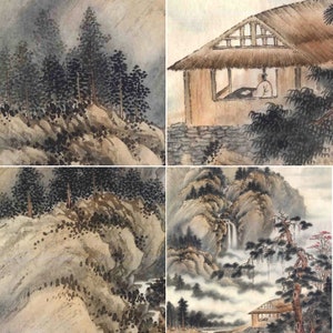 Lofty Shan Shui Art, Cascading Mountains, Misty Waterfalls, Chinese ...