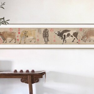 Extra Long Horizontal Five Oxen, Han Huang, Tang Dynasty, 五牛圖 唐代 韩滉 ...