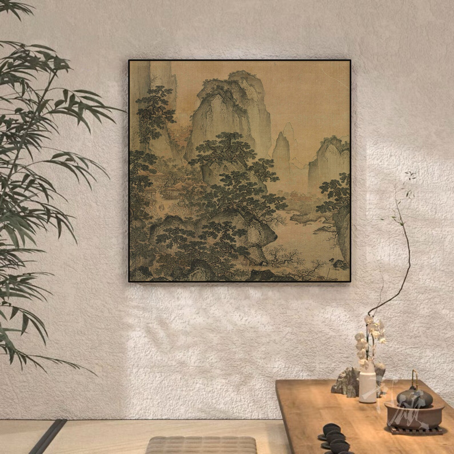Peach Blossom Spring, Chinese Antique Art Replica, Vintage Retro Wall ...