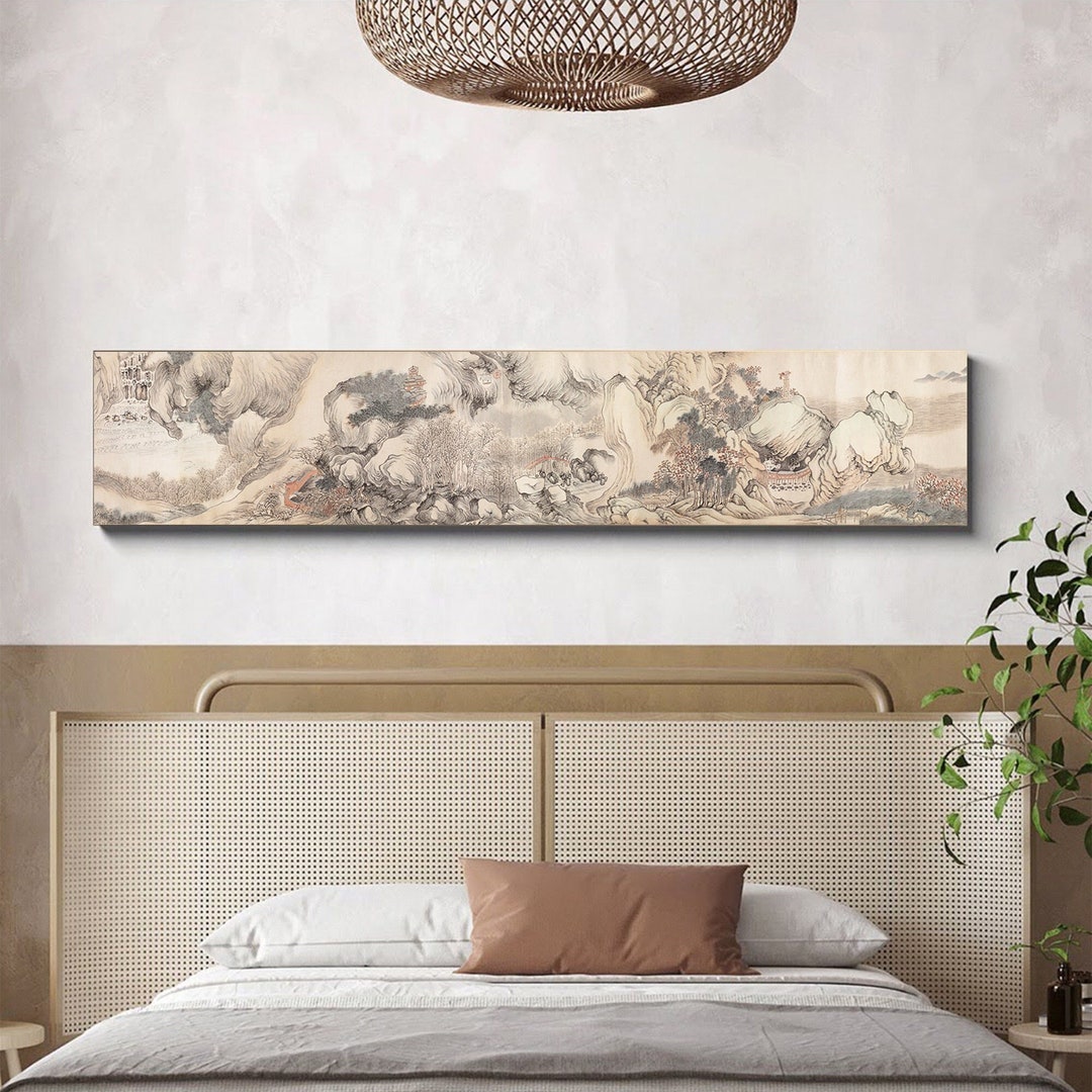 Horizontal Narrow Shanshui Painting Giclee Print, Chinese Antique ...