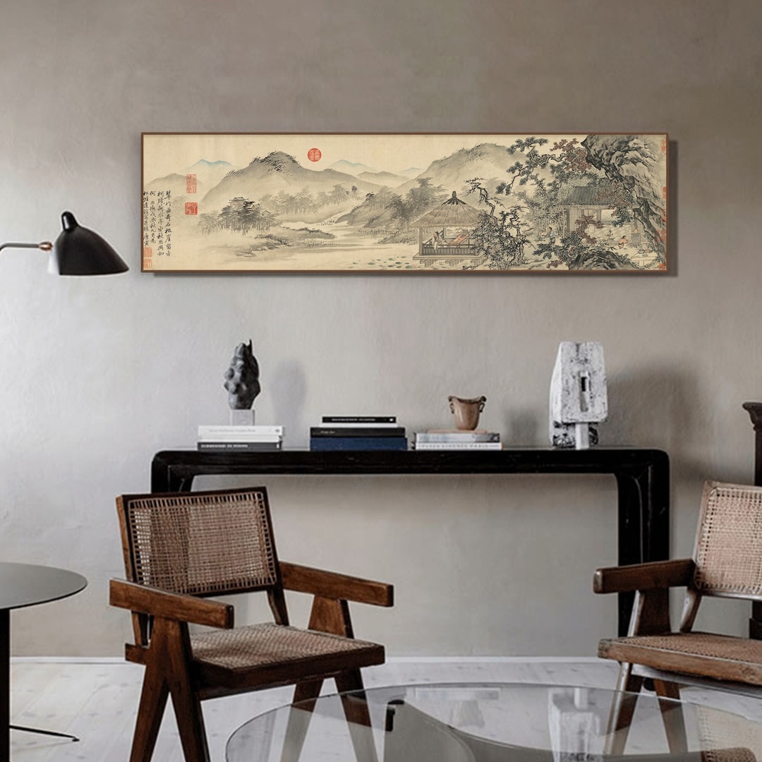 Chinese Shan Shui Painting, Chinese Ancient Landscape Art, Giclee Silk ...