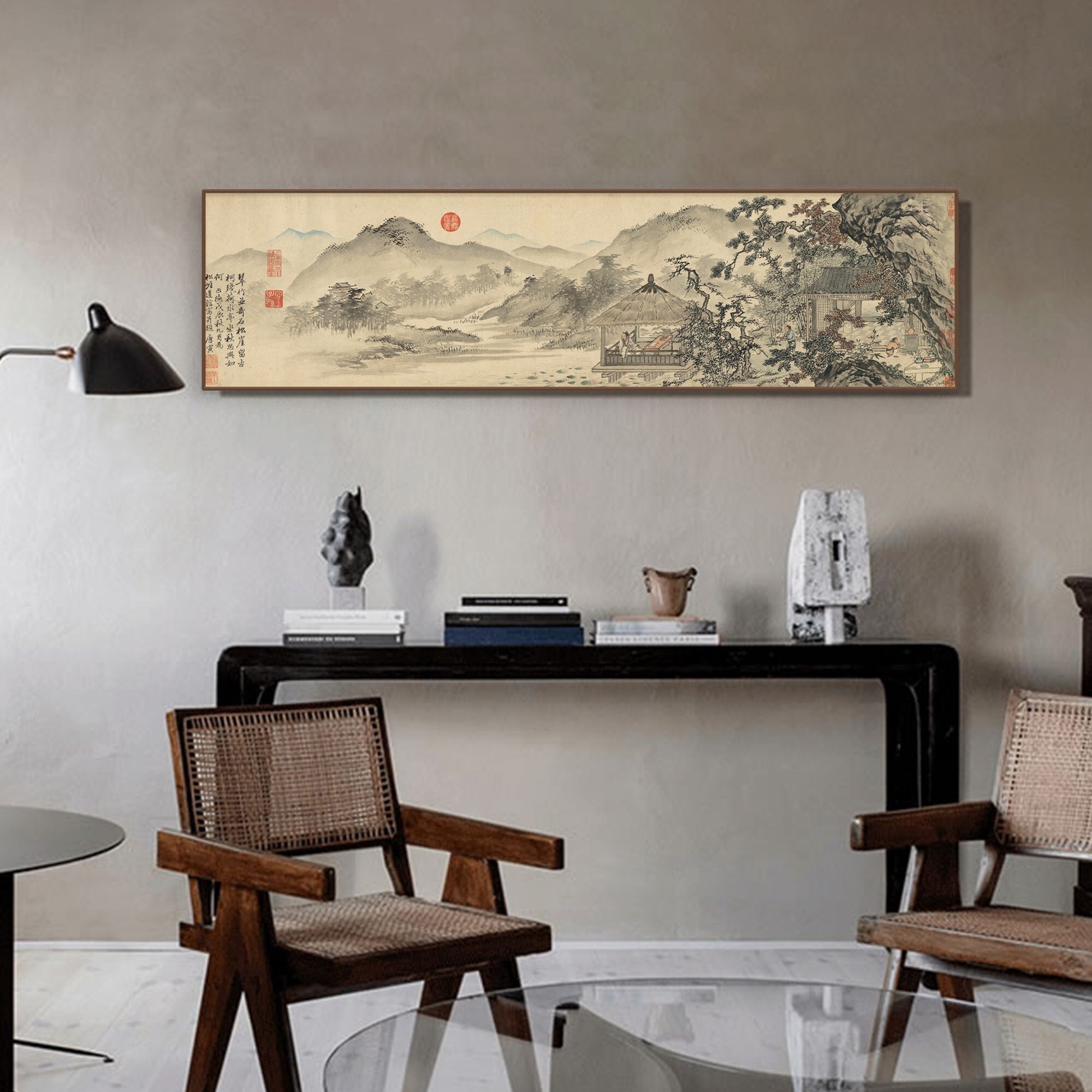 Chinese Shan Shui Painting, Chinese Ancient Landscape Art, Giclee Silk ...