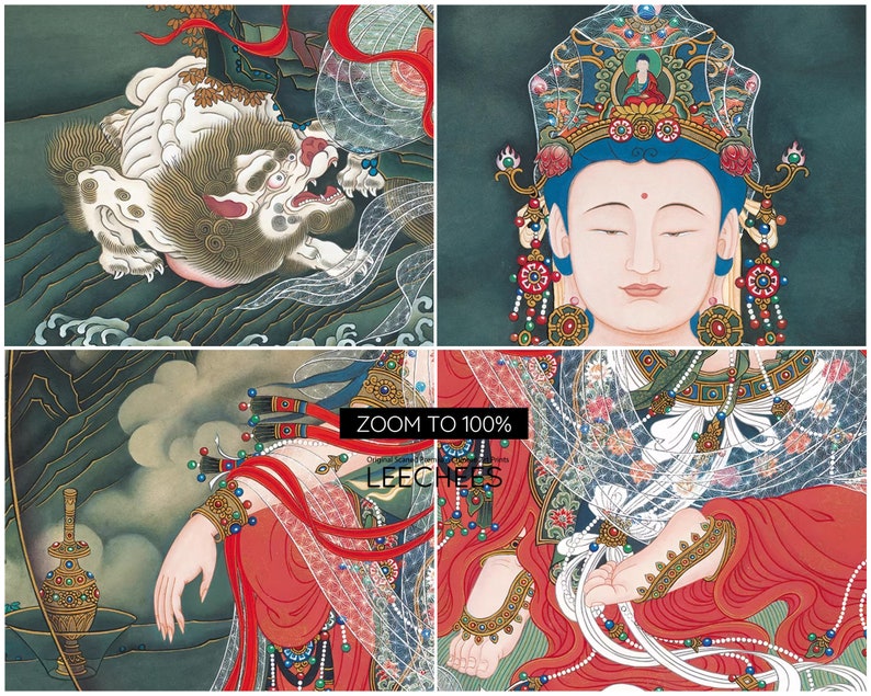 Art Replica of Fahai Temple Mural - Water Moon Avalokiteshvara Mural ...