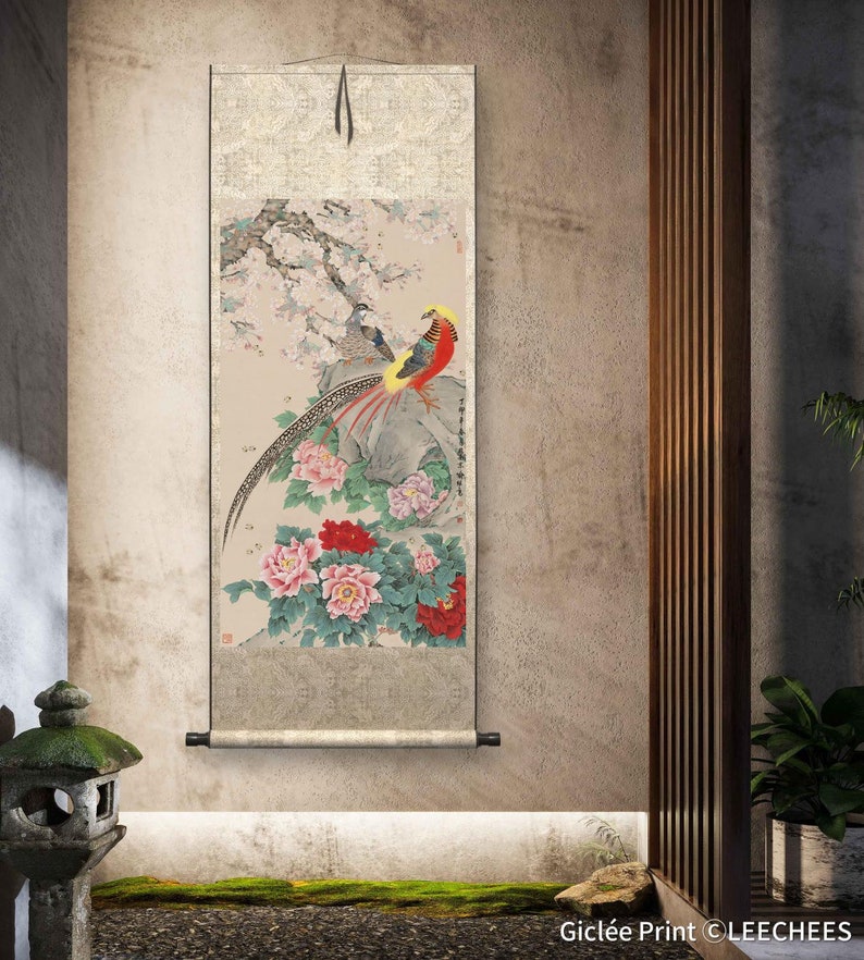 Golden Pheasant, Chaenomelis Flower, Peony Blossoms, Chinese ...
