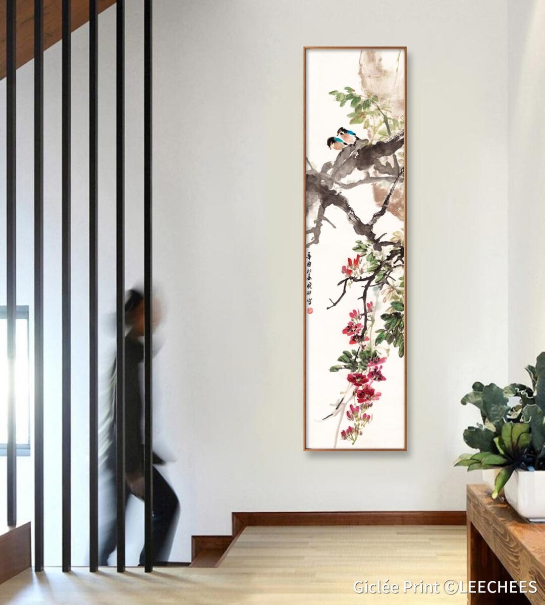 Lovebirds Resting on Flower Tree, by Zeng Xiaohu, Xieyi Style Chinese ...