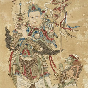 Portrait of Guardian Heavenly King, Traditional Chinese Religious Deity ...