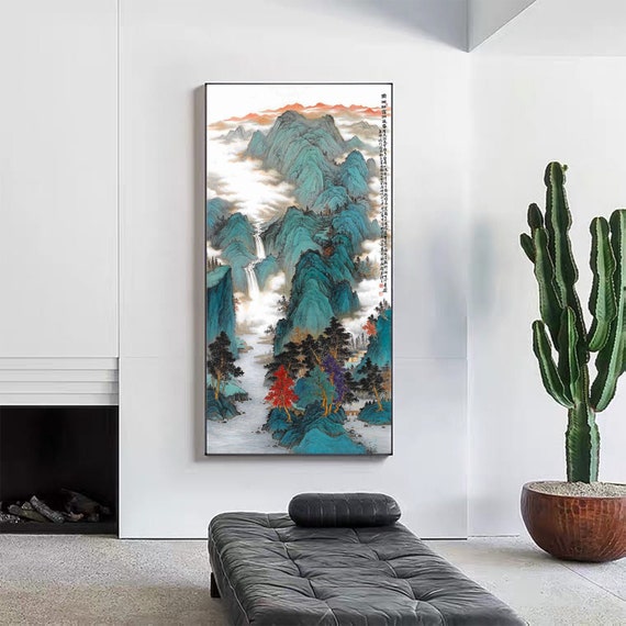 Large Vertical Shan Shui Wall Art Chinese Landscape Painting - Etsy