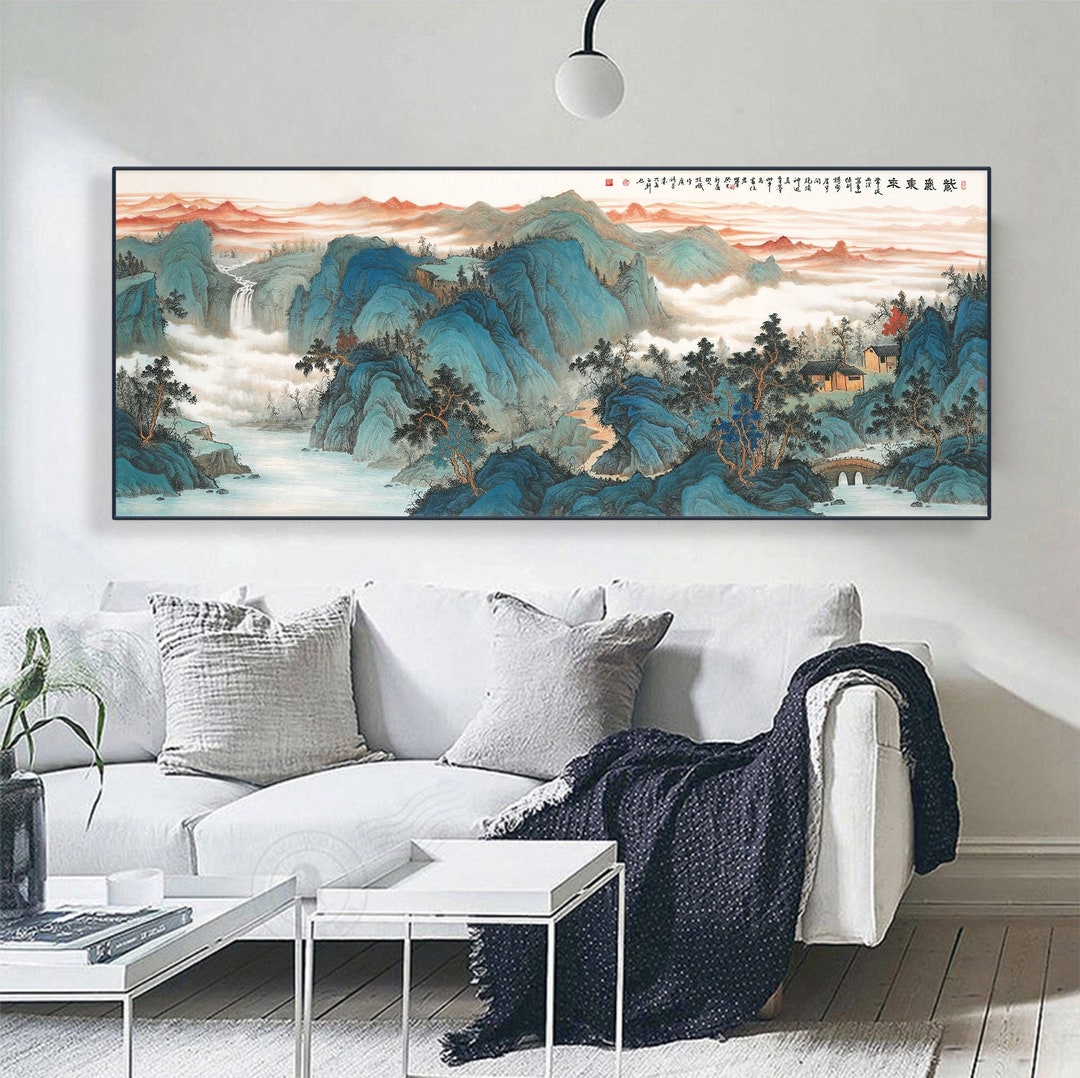 Chinese Mountains and Waters Painting, Giclee Art Print, Extra Large ...