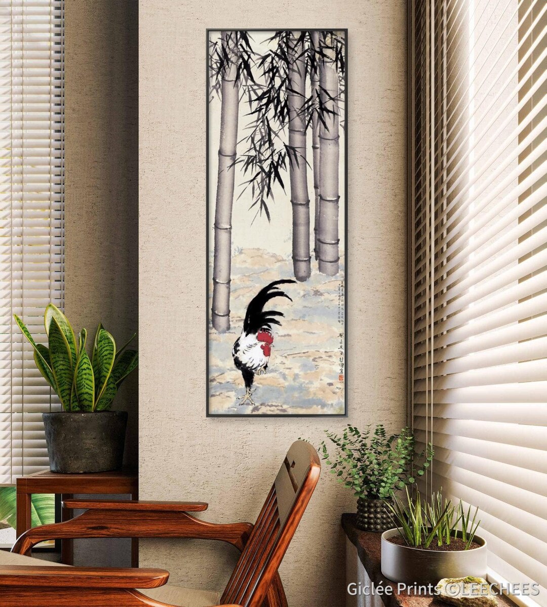 Chinese Rooster Painting, Xu Beihong, Chicken Brush Painting Giclee ...