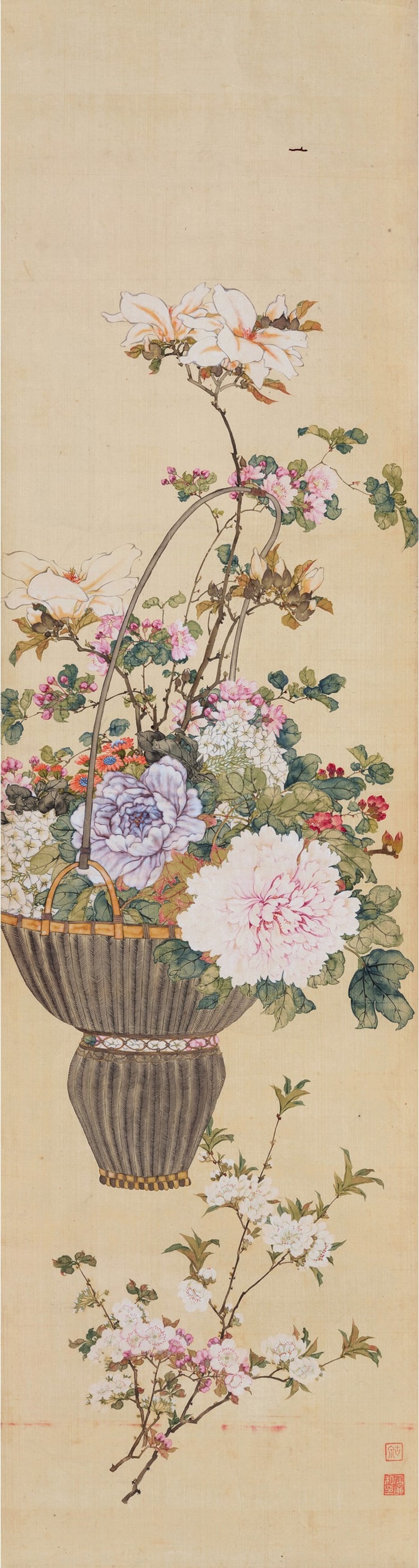 Chinese Traditional Boneless Flowers Art, Handcrafted Silk Hanging ...