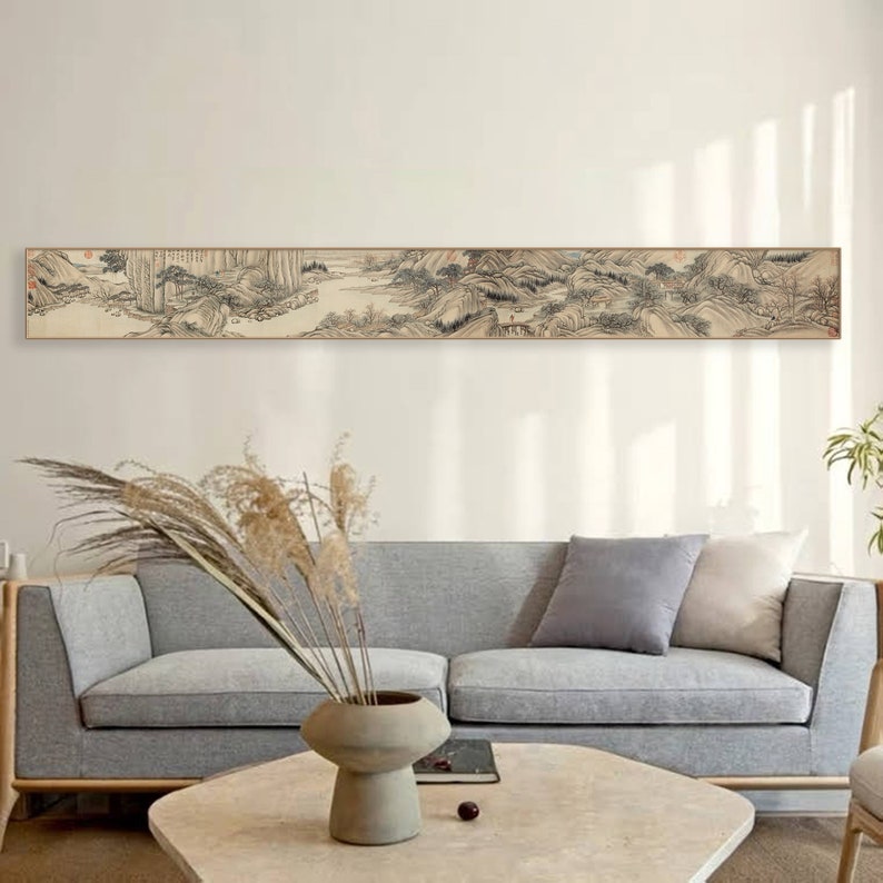 Extra Wide Horizontal Spring Blossoms Mountain Art, Qing Dynasty ...