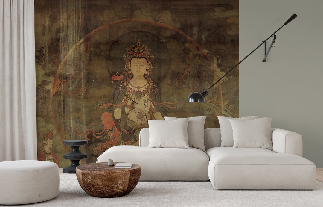 Murals of Fahai Temple, Bodhisattva Wall Art, Meticulous ...