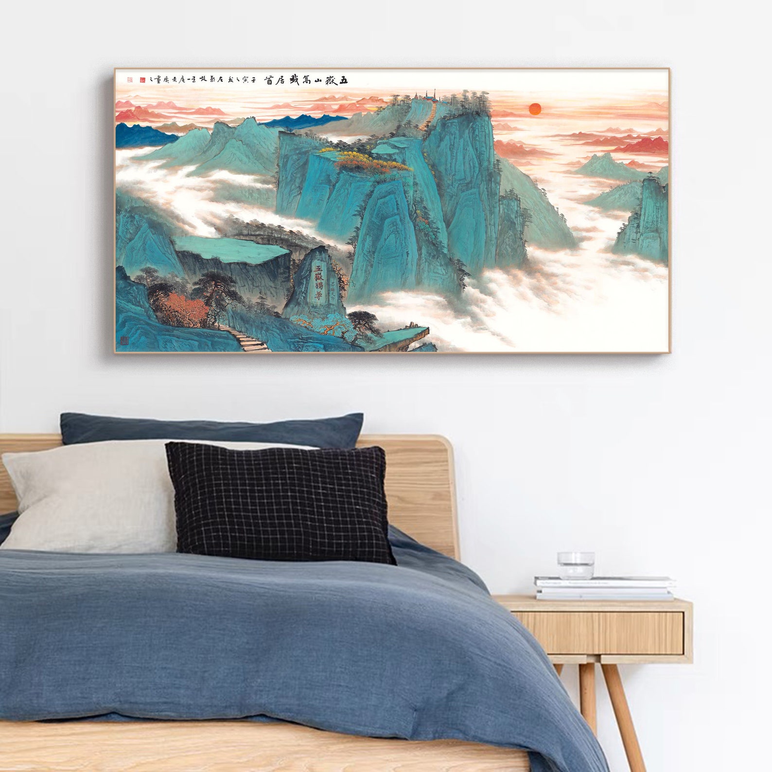 Five Sacred Mountains Tallest Peak Mount Tai Painting Extra - Etsy