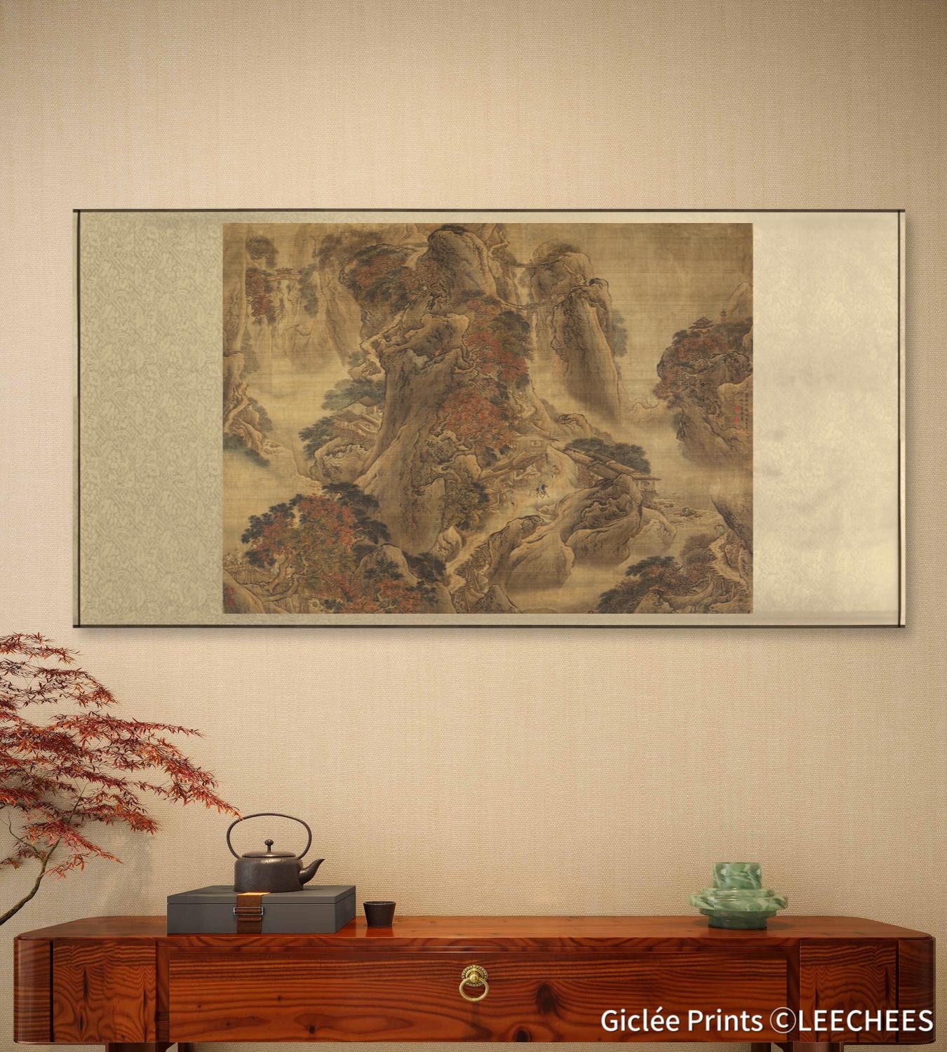 Large Horizontal Chinese Mountains Landscape Painting Giclee Print ...